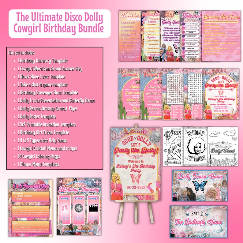 Dolly Parton, Party Games, Birthday Game Bundle, Adult Party Games ...