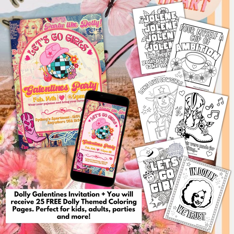 Dolly Inspired, Birthday Party, Galentines Day, Valentines Printables ...