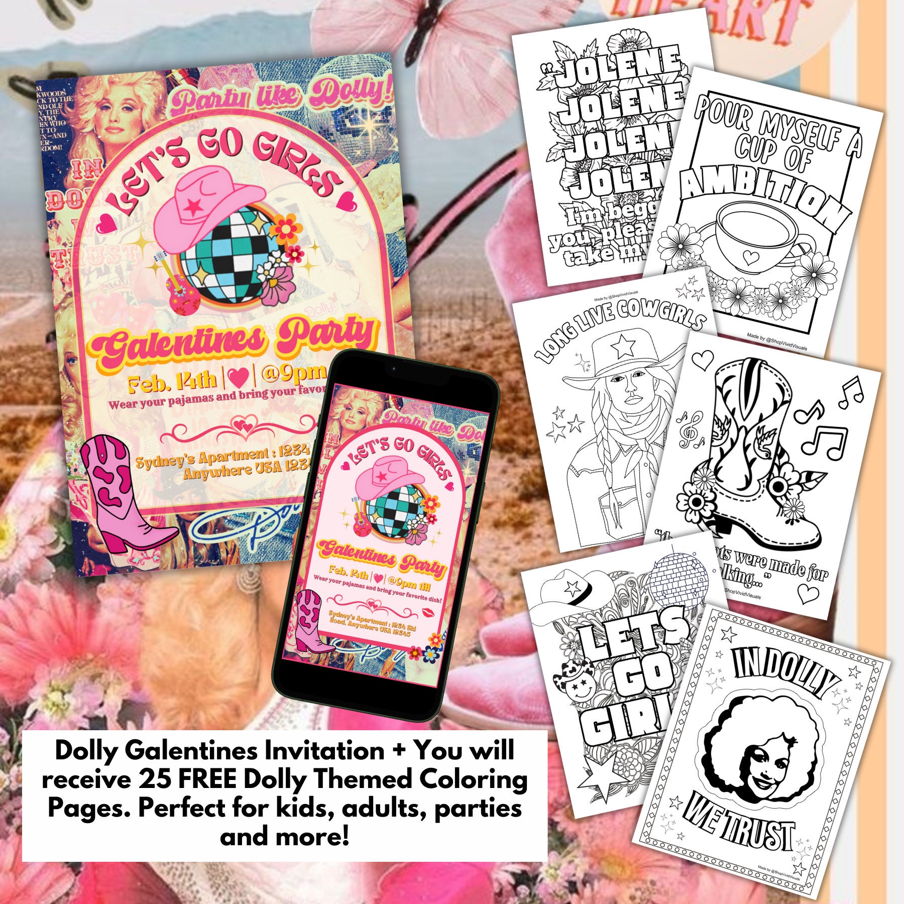 Dolly Inspired, Birthday Party, Galentines Day, Valentines Printables ...