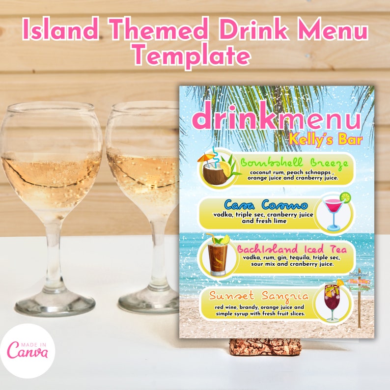 Island Inspired Menu and Recipes , Tropical Cocktail Menu, Beach Bar ...
