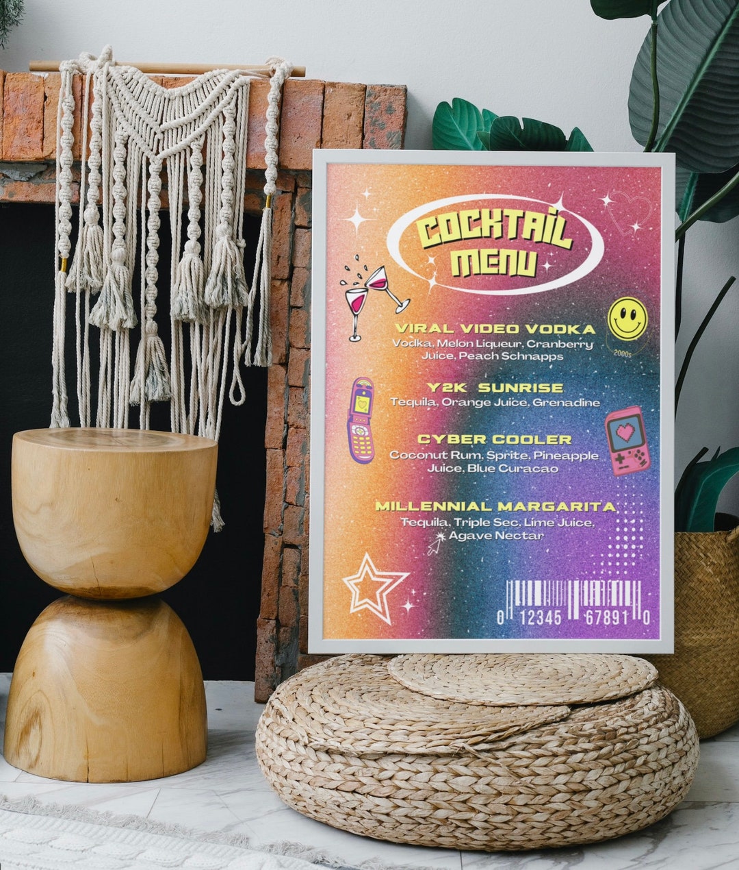 Y2K Inspired Cocktail Menu, New Years Eve Menu, Y2K, 2000s Inspire ...