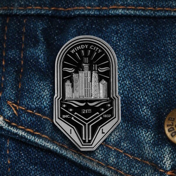 Chicago Enamel Pin - Etsy