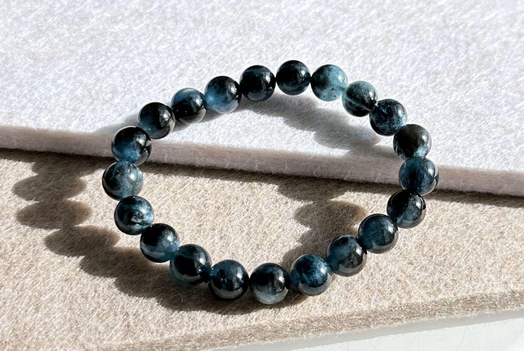 9mm+, Certified Natual Dark Devil Blue Aquamarine Bracelets, Aquamarine ...