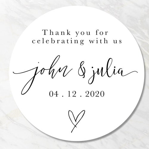 Wedding Favor Stickers Thank You Stickers Wedding Favor Etsy