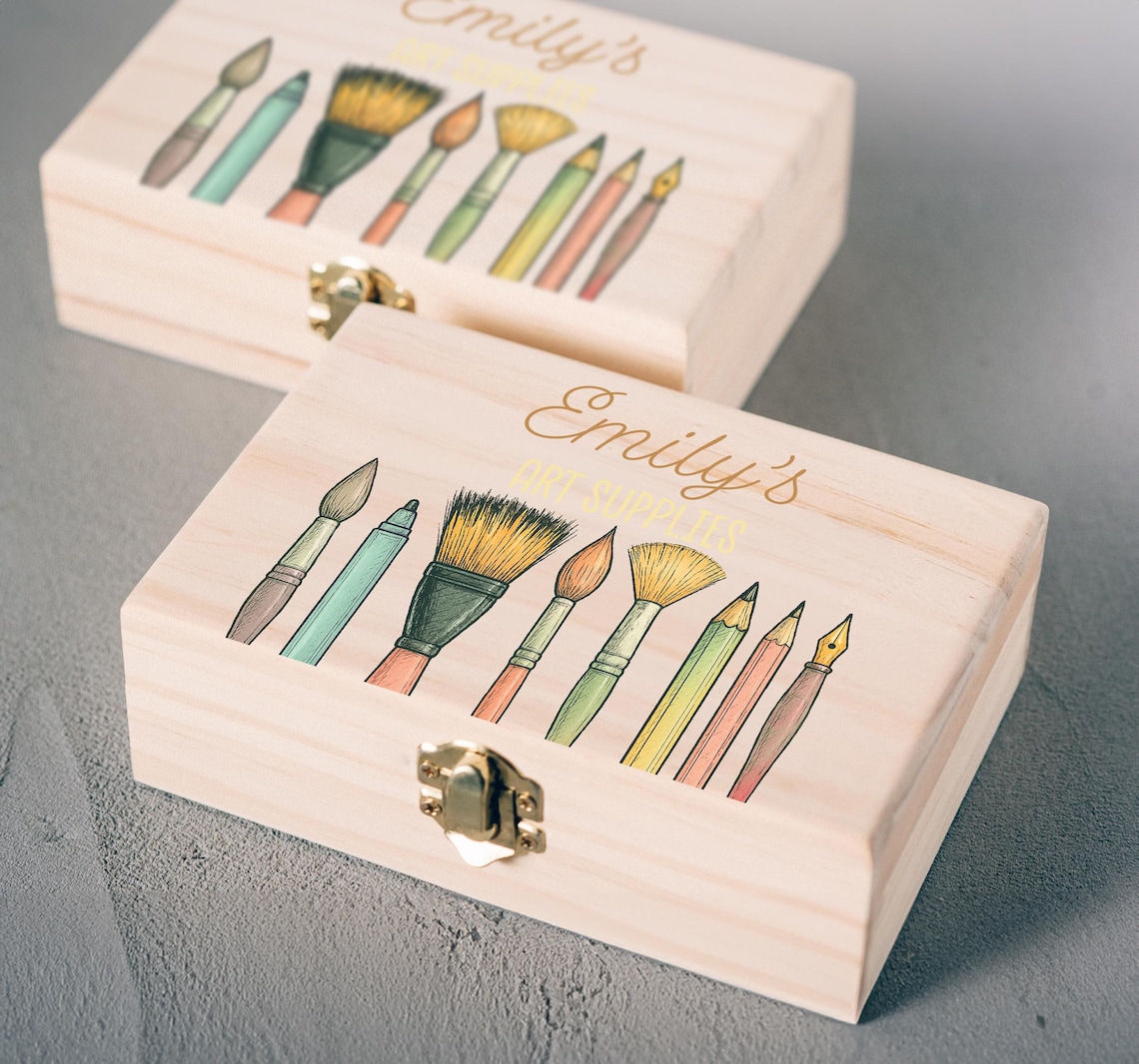 Artist Gift Box - Artist Storage Box - Personalized Art Supplies ...