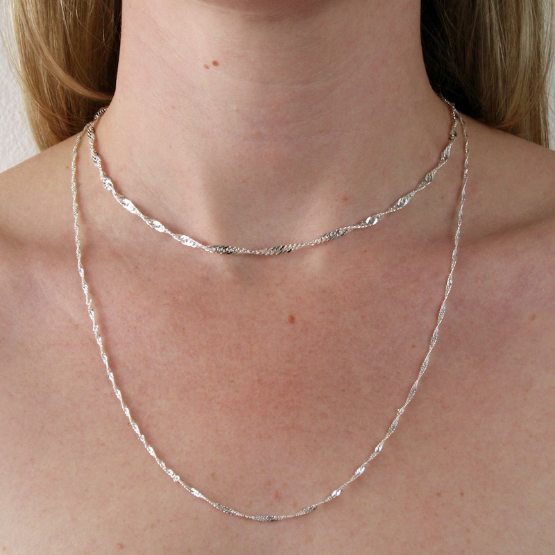 Silver Chain Necklace - Etsy