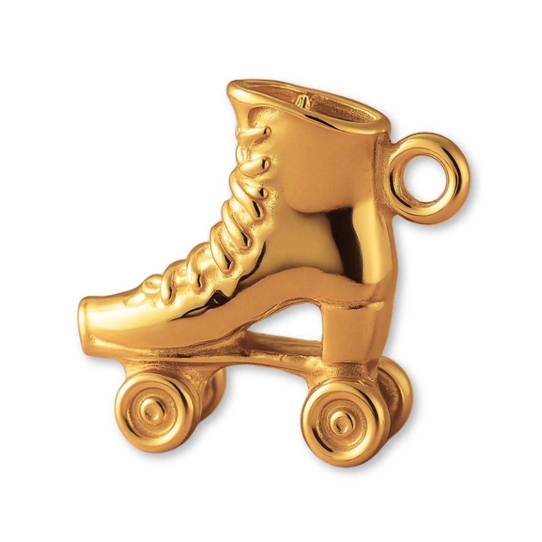 Solid 24ct Pure Gold High-top Roller Skate Charm - Sports Charms - 9999 ...