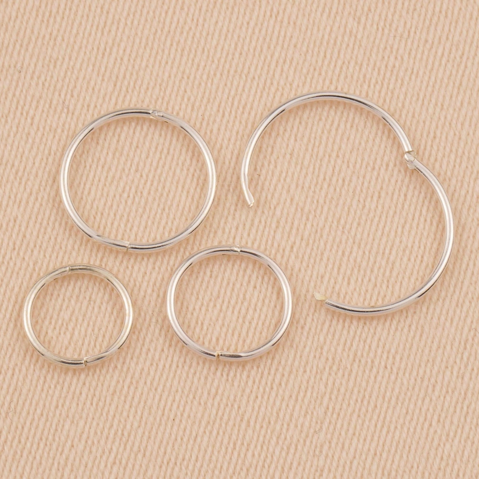 Sterling Silver Hinged Sleeper Clicker Hoops - Hypoallergenic Silver ...