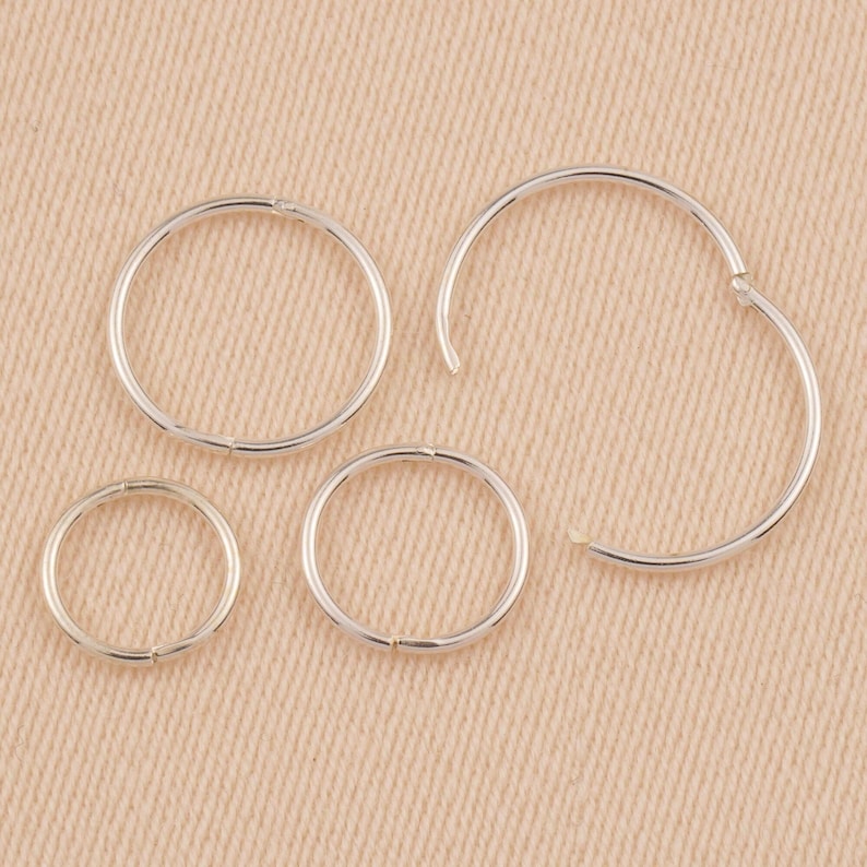 Sterling Silver Hinged Sleeper Clicker Hoops - Hypoallergenic Silver ...