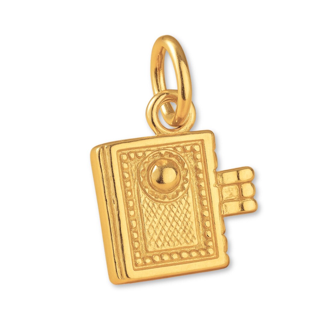 Solid 24ct Pure Gold Book Worm Charm - Objects & Trinket Charms - 9999 ...
