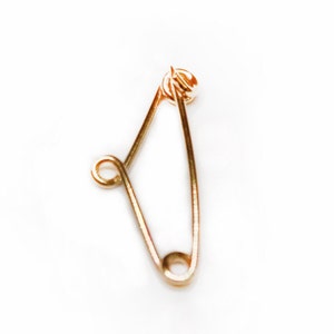 18k Solid Gold Safety Pin Wire Safety Pin W Loop 750 Yellow Gold Safety ...
