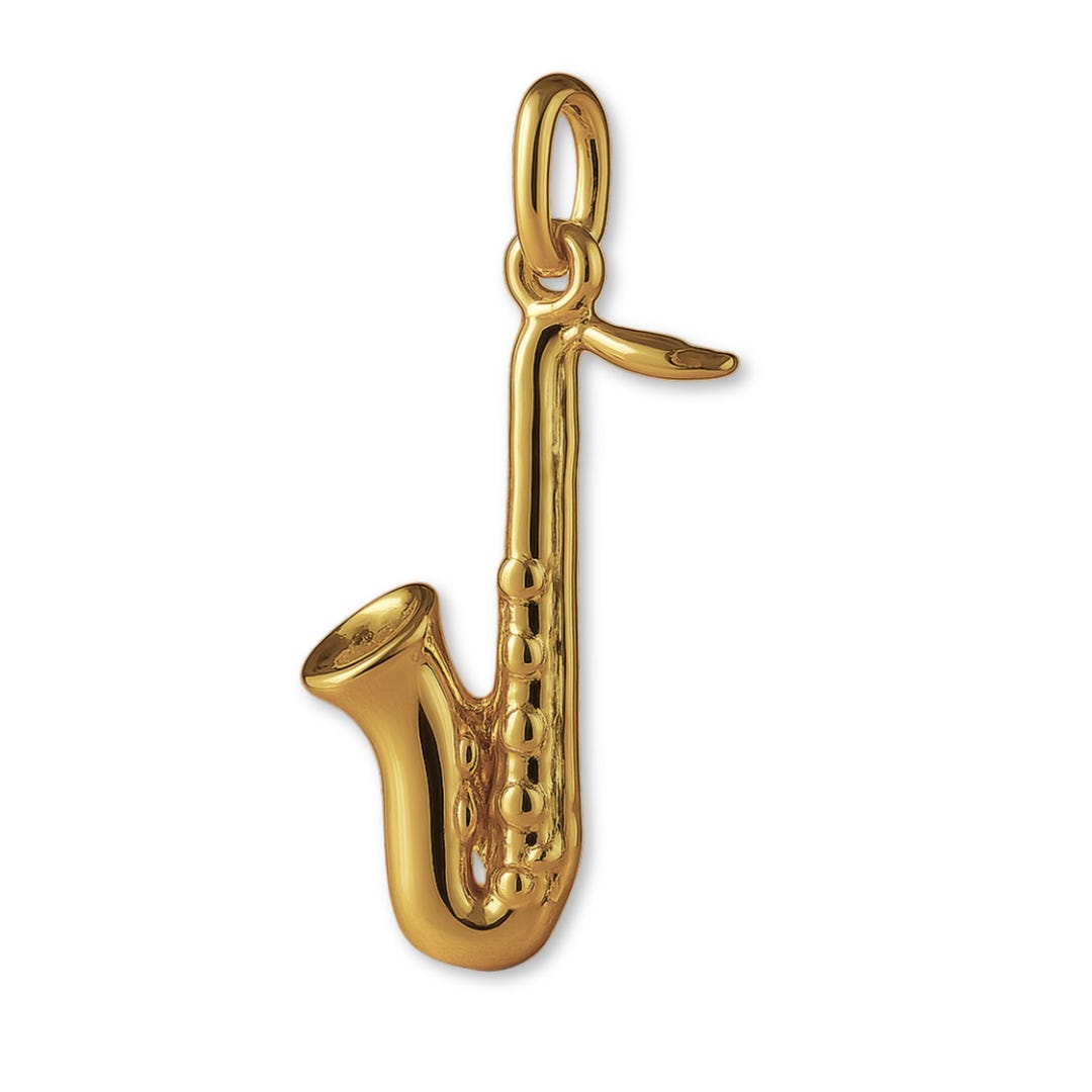 Solid 9ct Yellow Gold Alto Saxophone Charm - Instrument Charms - 9k ...