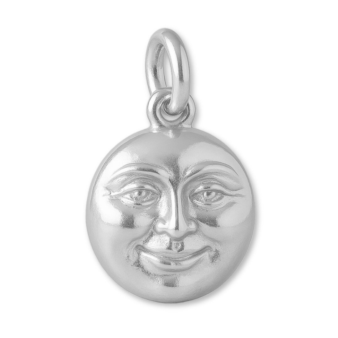 Solid 999 Pure Silver Luna Protection Charm - Fantasy & Celestial ...