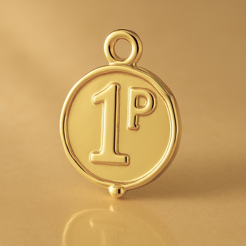 Solid 18ct Yellow Gold 1st Place Medal Charm - Celebration Charms - 18k ...