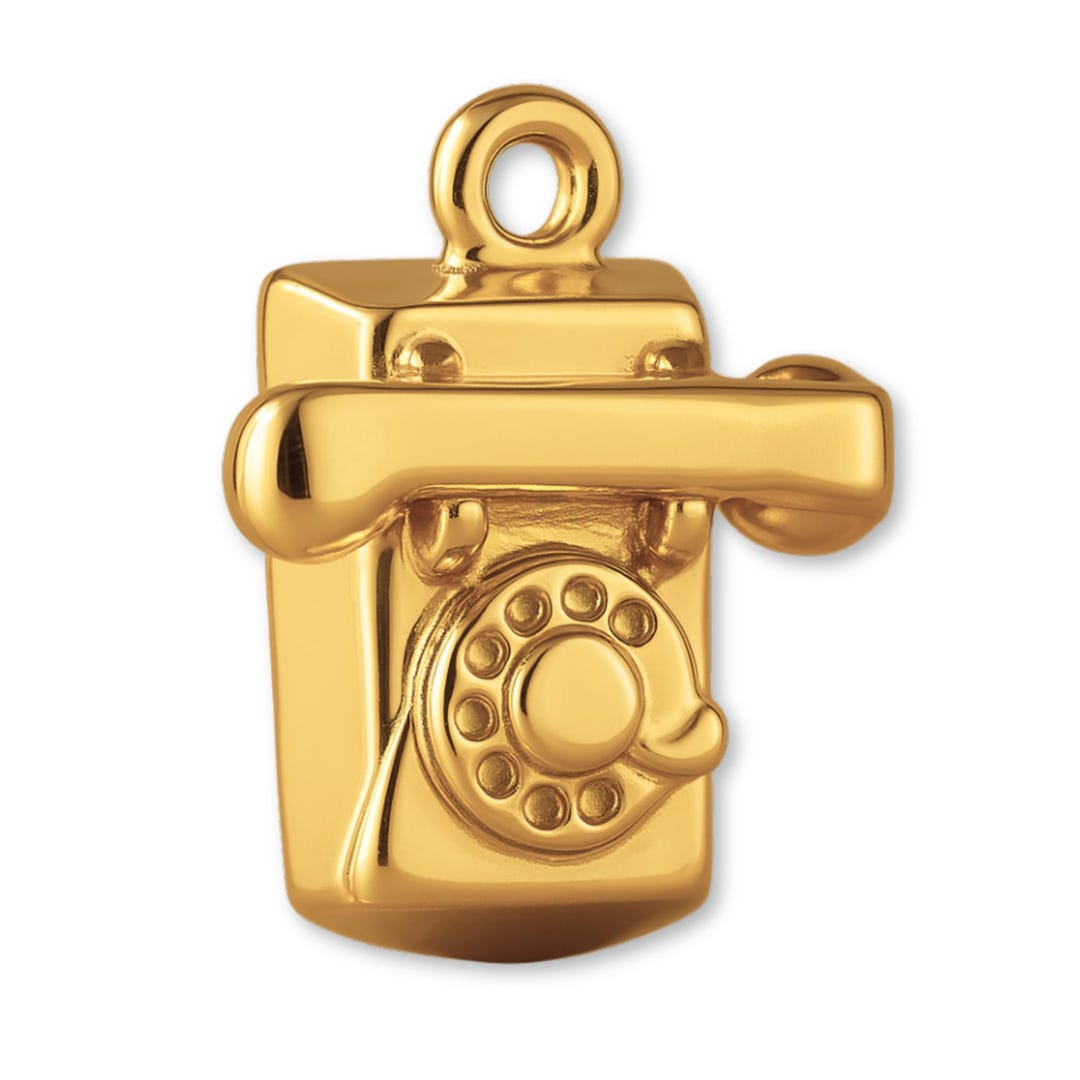 Solid 24ct Pure Gold Rotary Telephone Charm - Vintage & Retro Charms ...