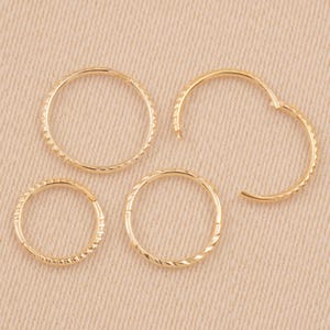 9ct Solid Gold Hinged Sleeper Clicker Hoops, Hypoallergenic 375 Yellow ...