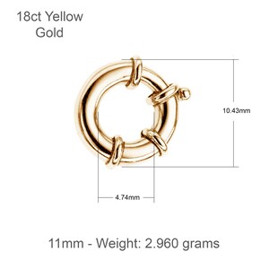 18K Solid Yellow Gold Large Bolt Ring Clasp Spring Loaded Trigger Claw ...