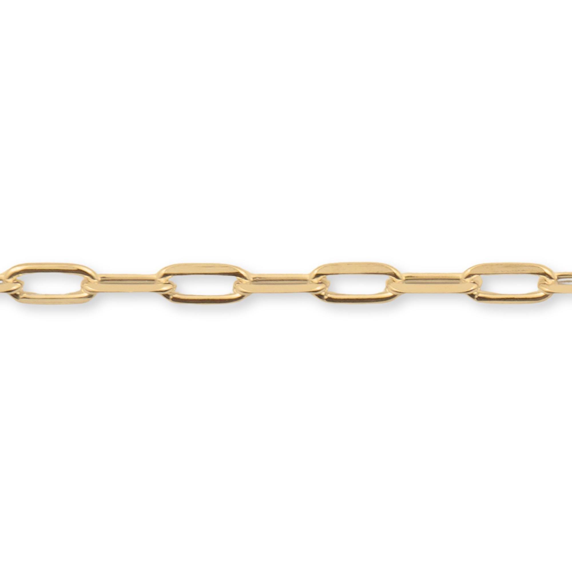 9k Solid Gold Diamond Cut Paperclip Chain Necklace - Custom Length ...