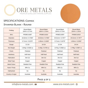 Copper Stamping Blank - Copper Engravable Disc - Flat Round Circle ...