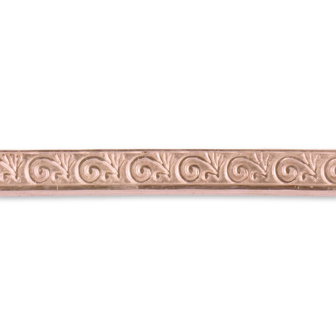 9ct Solid Gold Pattern Strip, 375 Gold Embossed Strip in Yellow / Rose ...