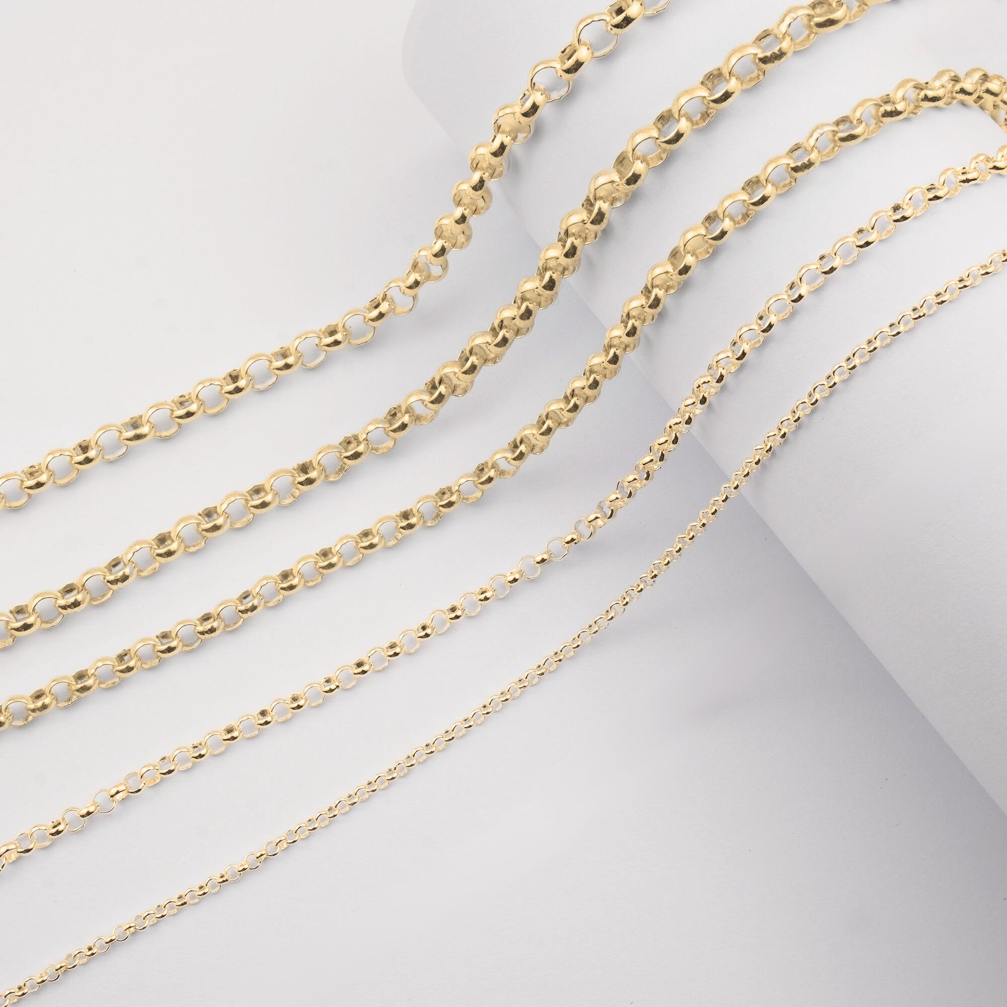 9k Solid Gold Belcher Chain Roll - 375 Yellow Gold Loose Chain Spool ...