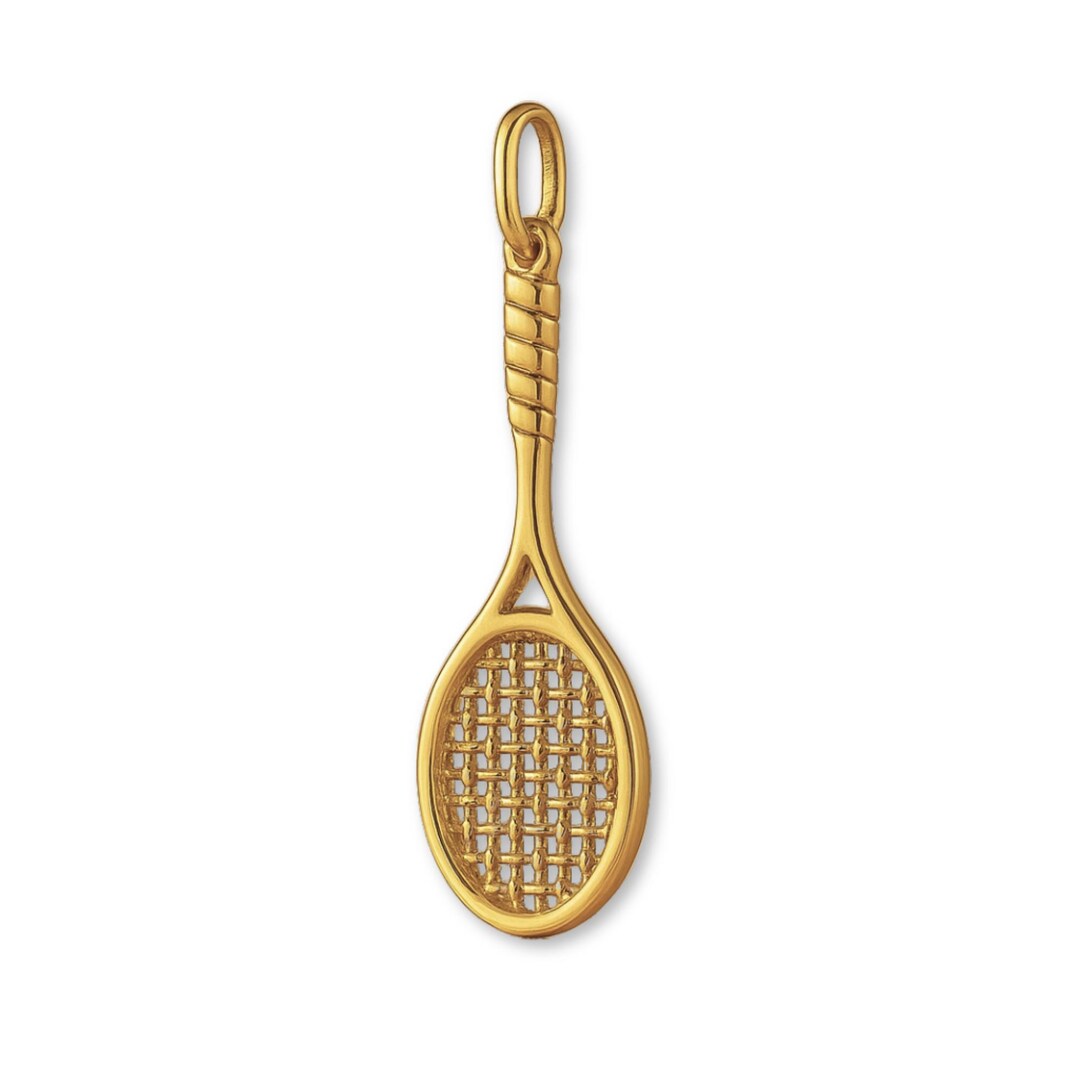 Solid 18ct Yellow Gold Wimbledon Tennis Racket Charm - Sports Charms ...