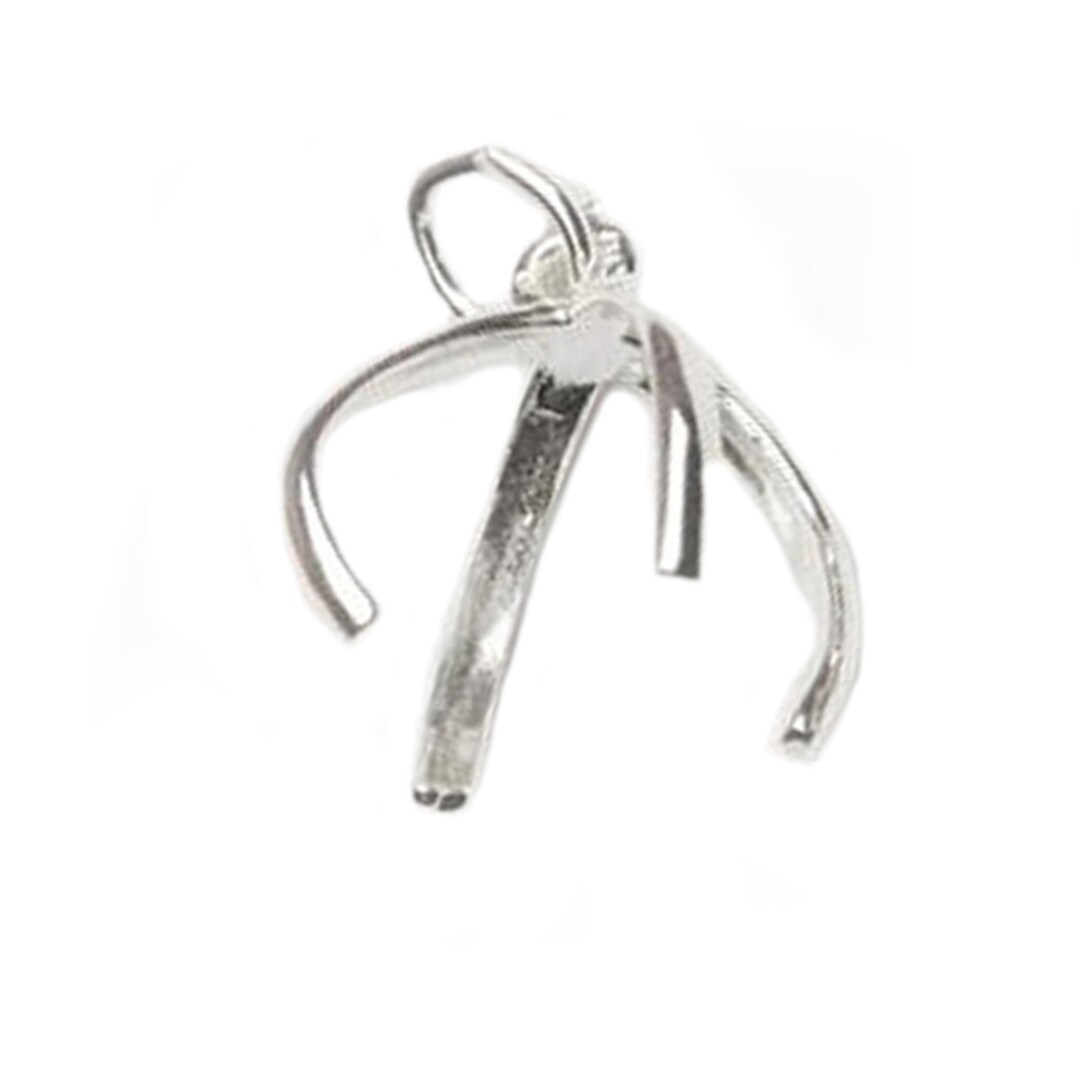 Sterling Silver Necklace Stone Claw Prong Setting With Bail, 925 Silver ...