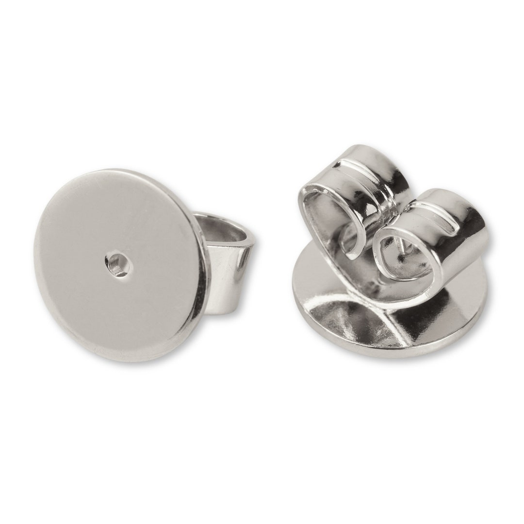 18k Solid White Gold Earring Backs, Real Gold Butterfly Backs ...