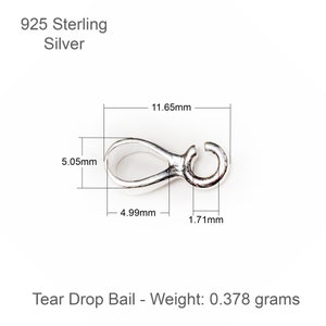 Sterling Silver Bail With Jump Ring, Solid Silver Bail Modern Style ...