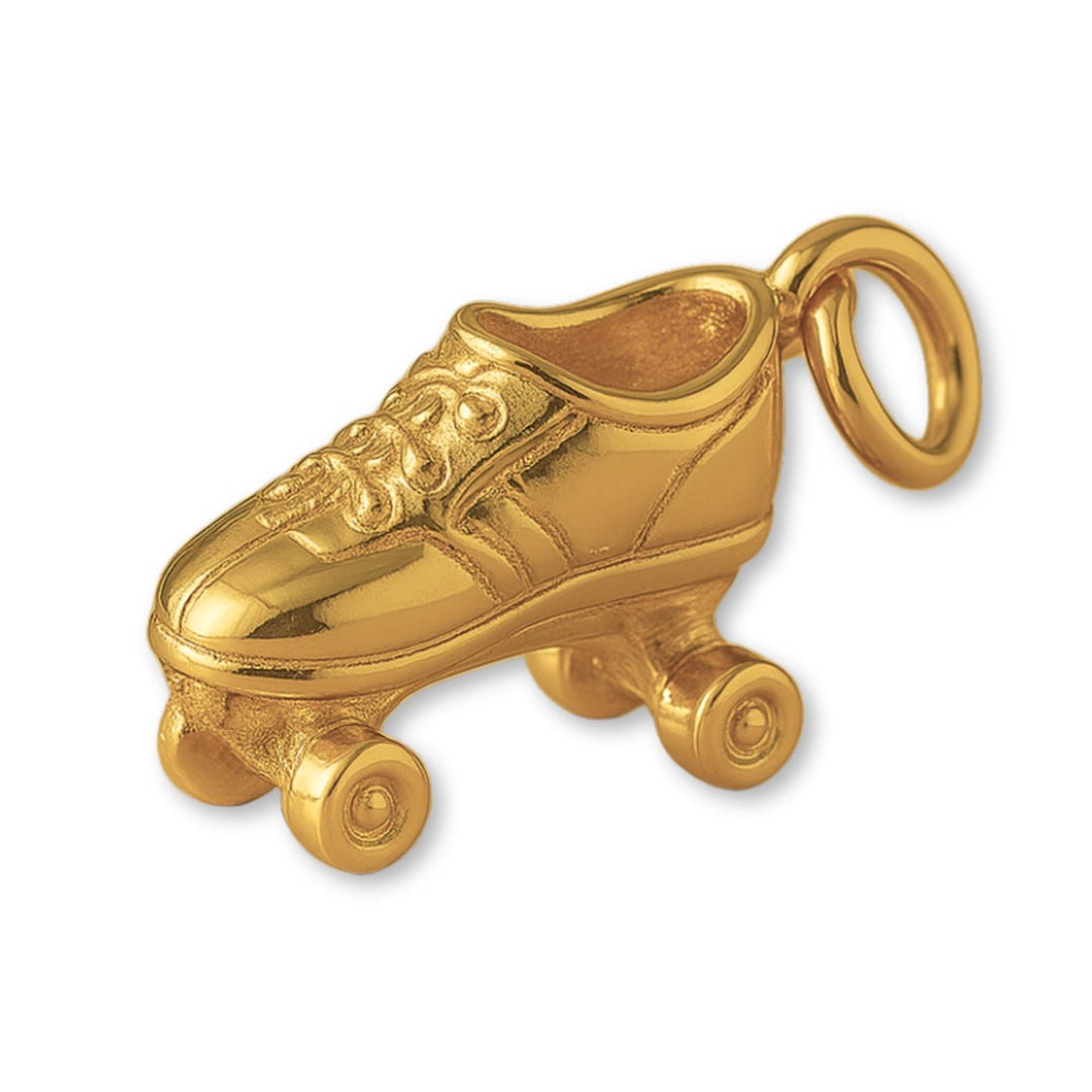 Solid 24ct Pure Gold Retro Roller Skate Charm - Sports Charms - 9999 ...