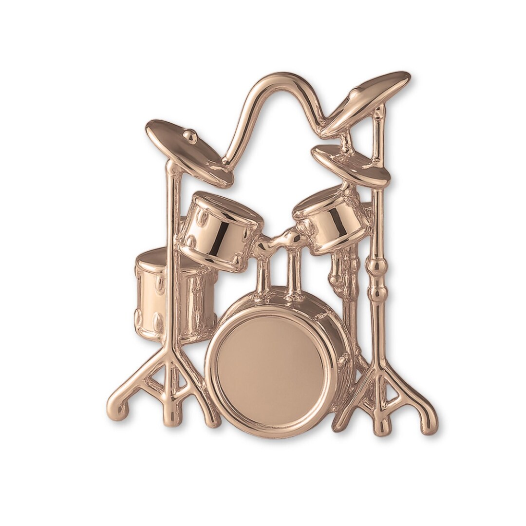 Solid 18ct Rose Gold Classic Drum Kit Charm - Instrument Charms - 18k ...