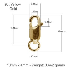 9K Solid Yellow Gold Parrot Clasp Trigger Claw Locking Clasp for ...
