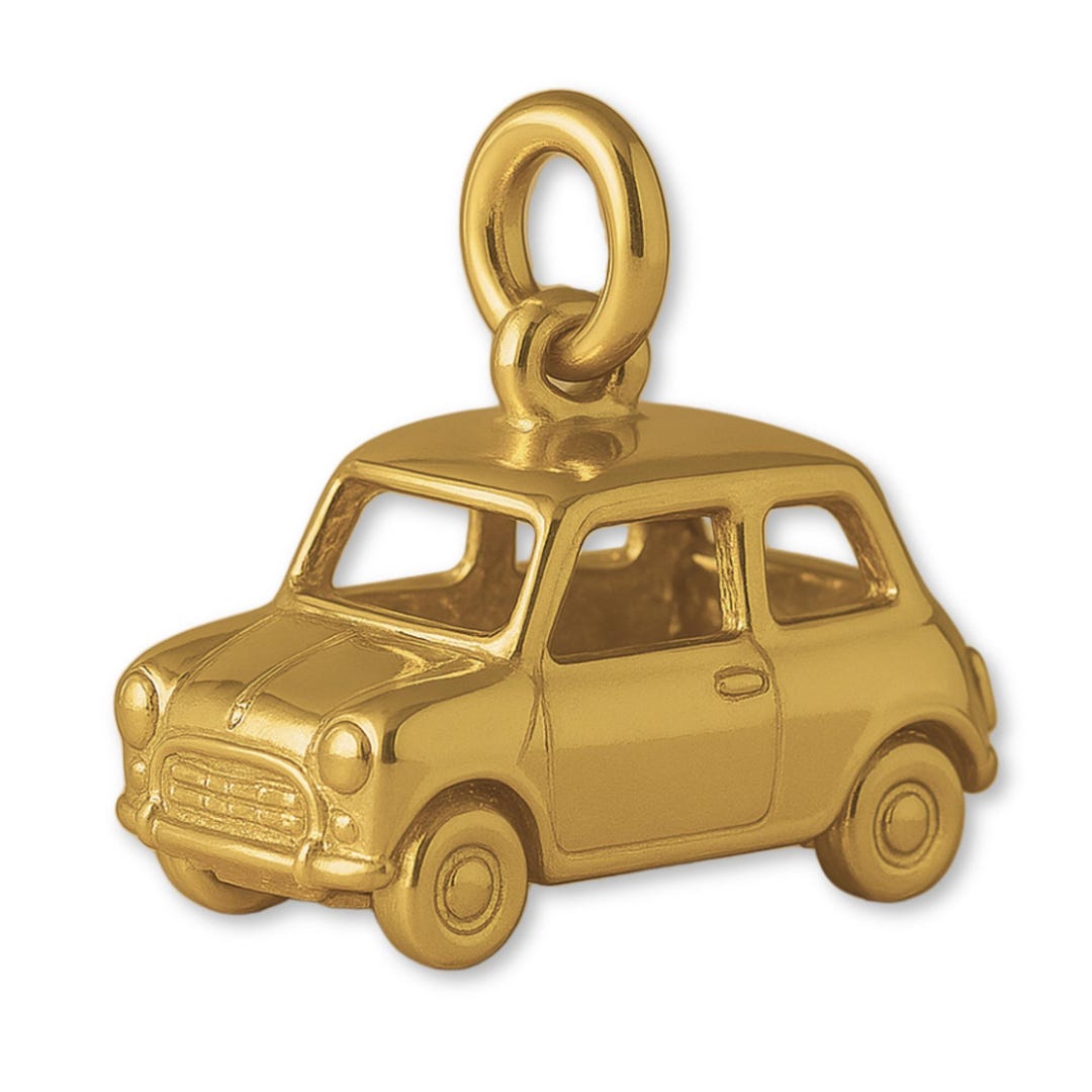 Solid 18ct Yellow Gold Retro Mini Car Charm - Transport & Vehicle ...