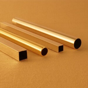 9k Solid Gold Round Tube 375 Yellow Gold Tube, Real Gold Straight Tube ...