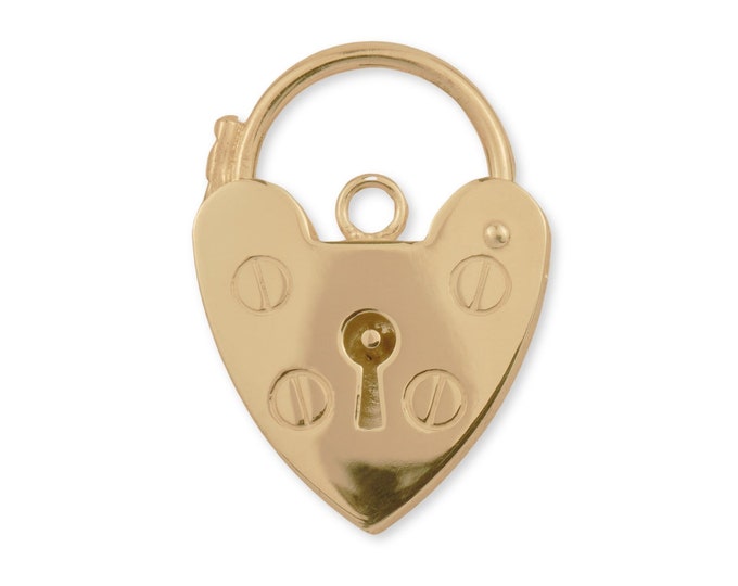 Rare Tiny Vintage 9ct Gold Padlock Charm Necklace Shield Pendant Key to ...