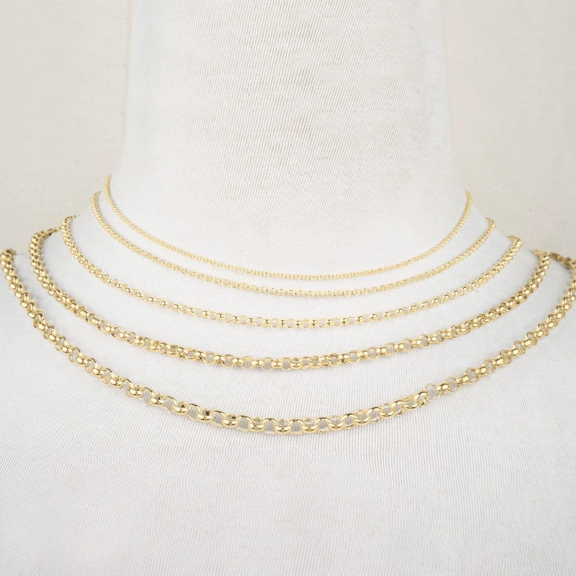 9k Solid Gold Belcher Chain Roll - 375 Yellow Gold Loose Chain Spool ...