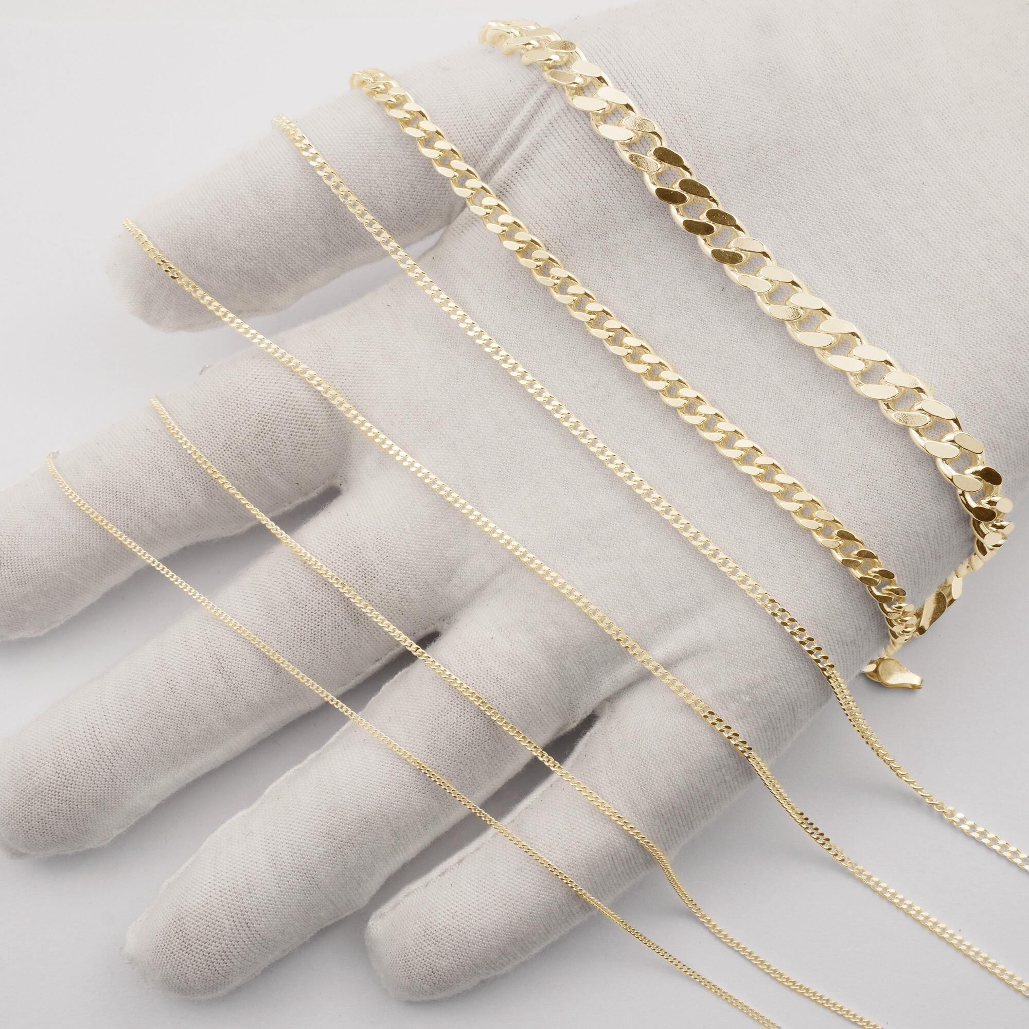 9k Solid Gold Cuban Link Chain Roll - 375 Yellow Gold Loose Chain Spool ...
