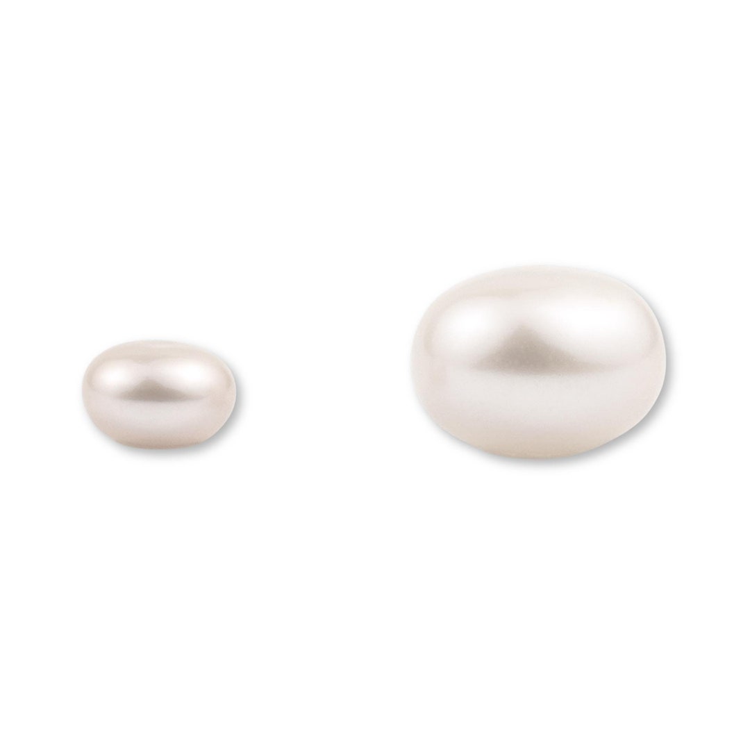 3.5mm - 8mm White Button Pearls | High Lustre AA | Half Drilled Loose ...