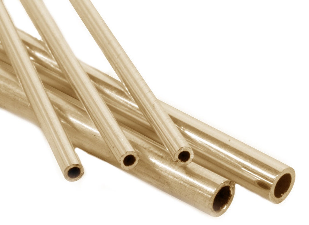 18k Solid Gold Round Tube 750 Yellow Gold Tube, Real Gold Straight Tube ...