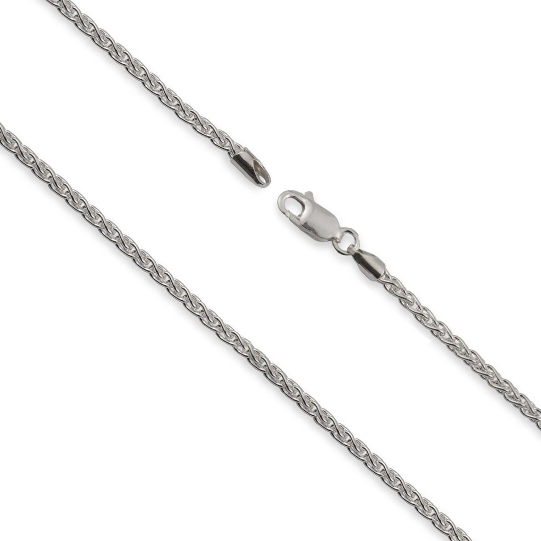950 Platinum Wheat Chain Necklace - Custom Length - Solid 950 Platinum ...