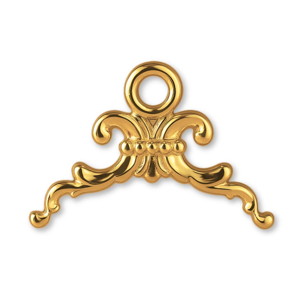 Solid 24ct Pure Gold Fleur-de-lis Crest Charm - Objects & Trinket ...