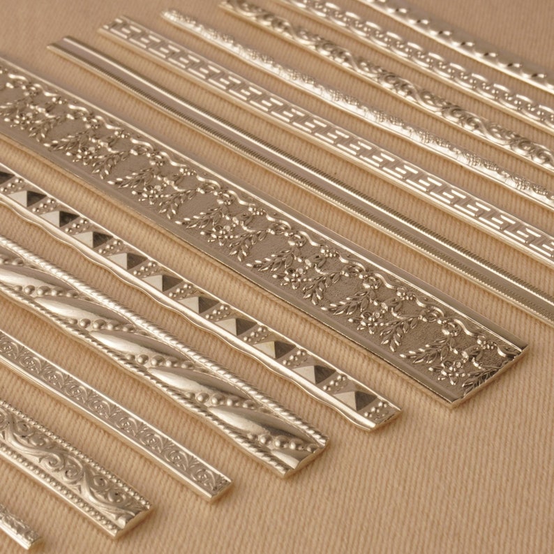 925 Silver Pattern Strip, Sterling Silver Embossed Strip, Decorative ...