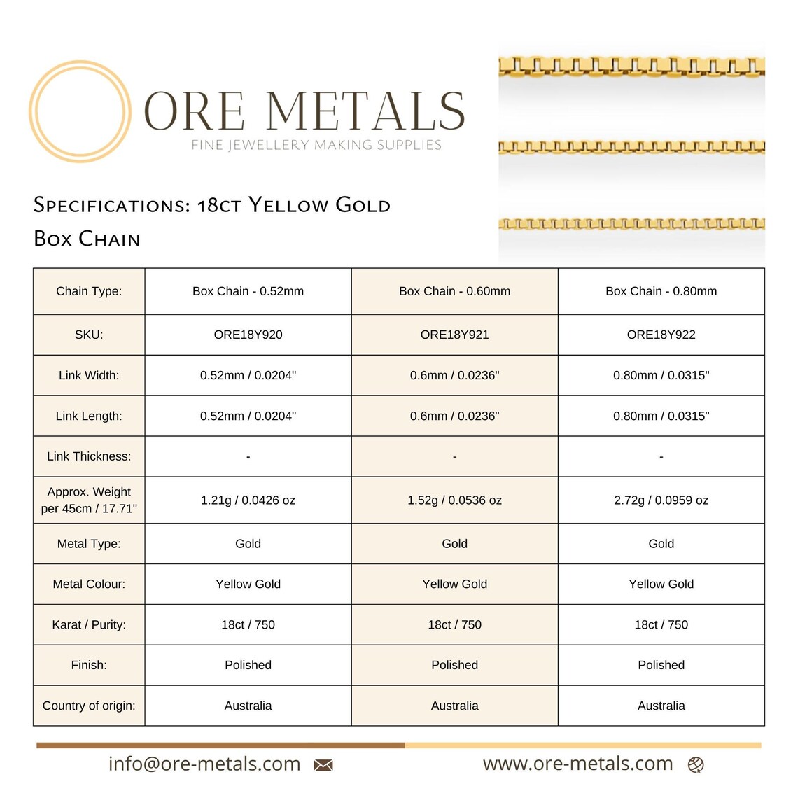 18k Solid Gold Box Chain Extender - Custom Length Extension Chain for ...