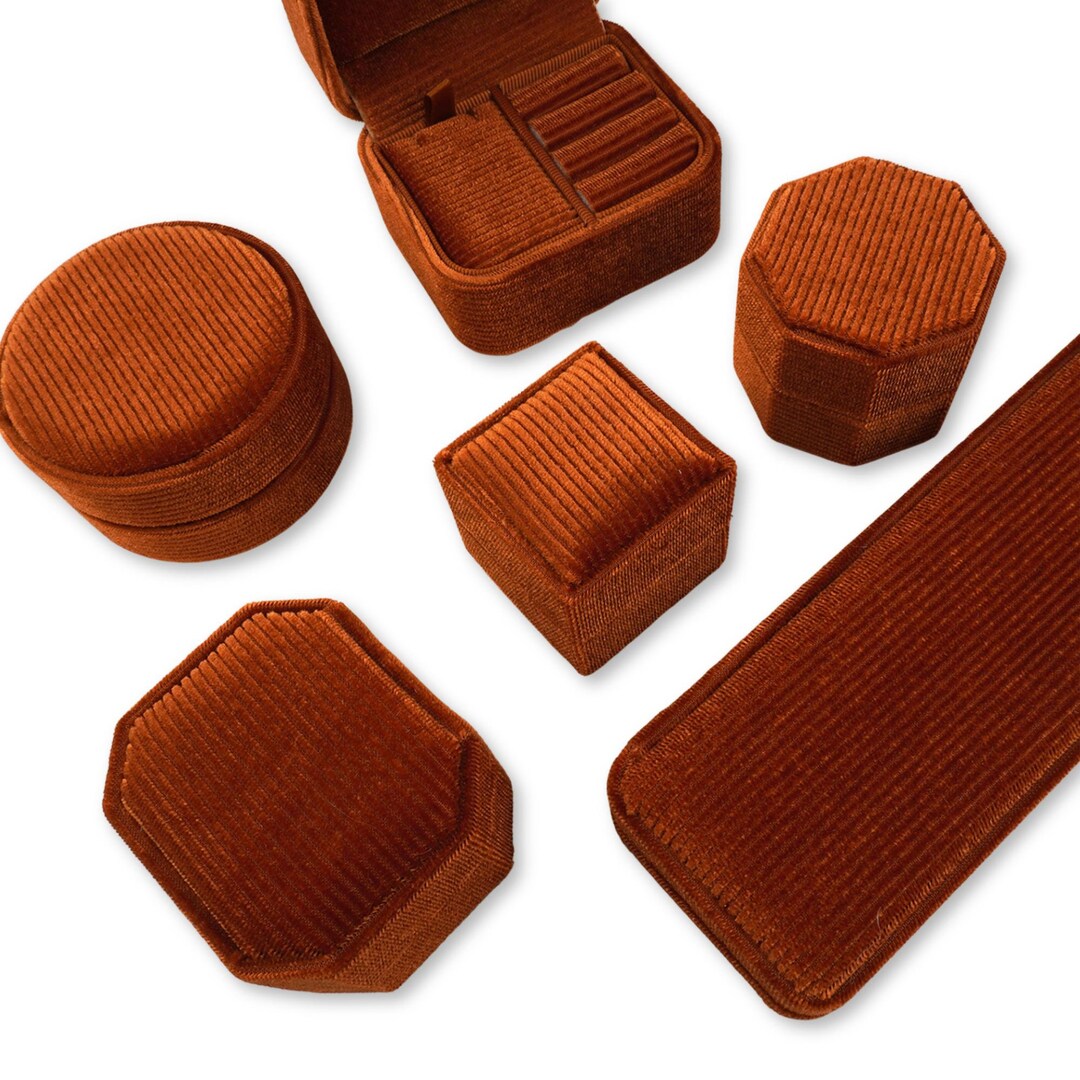 Fine Jewellery Boxes - Orange Amber | Luxury Velvet Jewellery Packaging ...