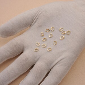 9k Solid Gold Locking Jump Rings - Link Lock Jump Ring - Stamped Oval ...