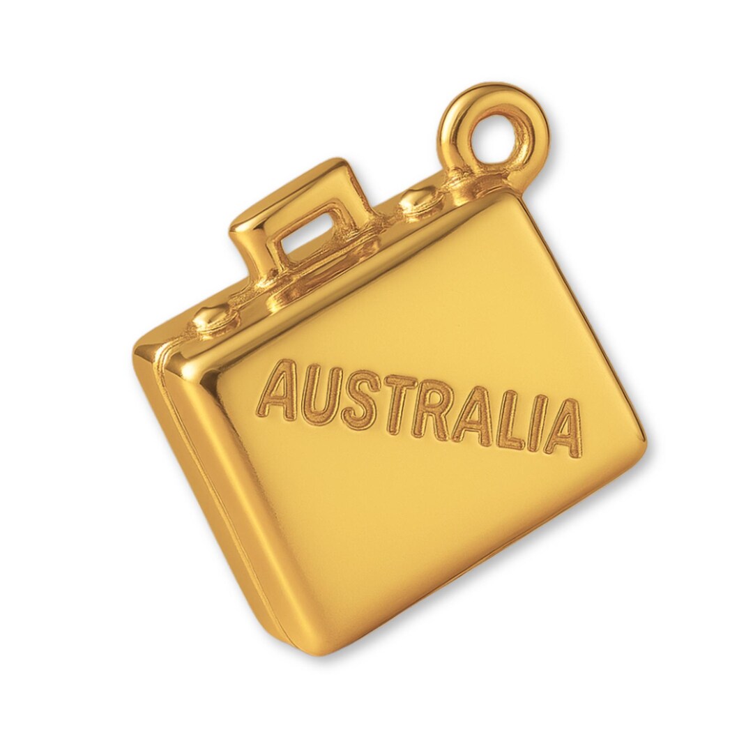 Solid 24ct Pure Gold Australia Suitcase Charm - Travel and Adventure ...