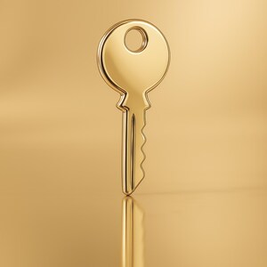 Solid 18ct Yellow Gold Classic House Key Charm - 18k Gold Necklace ...