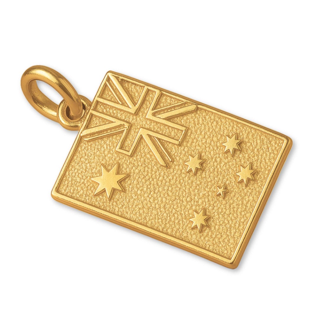 Solid 24ct Pure Gold Australian Flag Charm - Travel and Adventure ...
