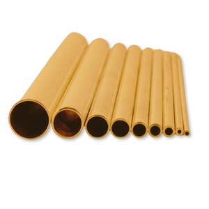 9k Solid Gold Round Tube - 375 Yellow Gold Tube, Real Gold Straight ...