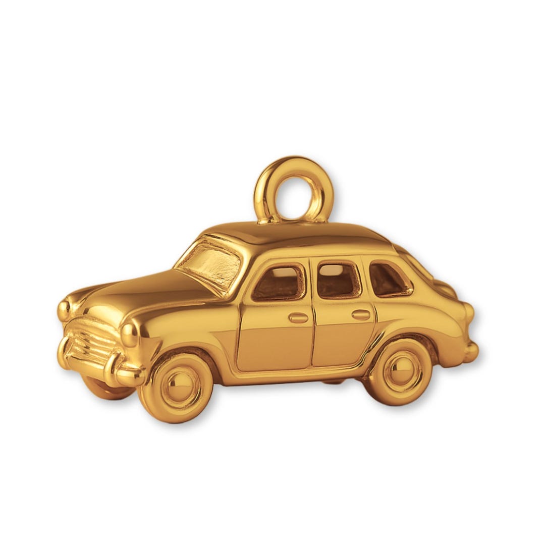Solid 24ct Pure Gold Retro Family Sedan Car Charm - Transport & Vehicle ...